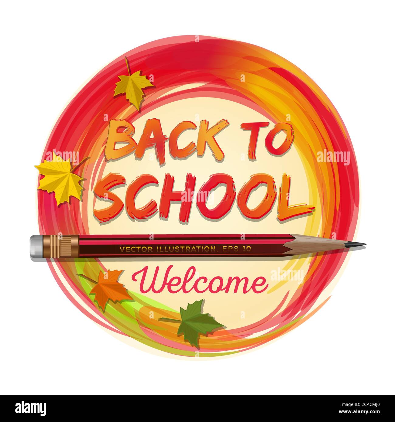 Back to school card. Welcome. Vector illustration Stock Vector Image ...