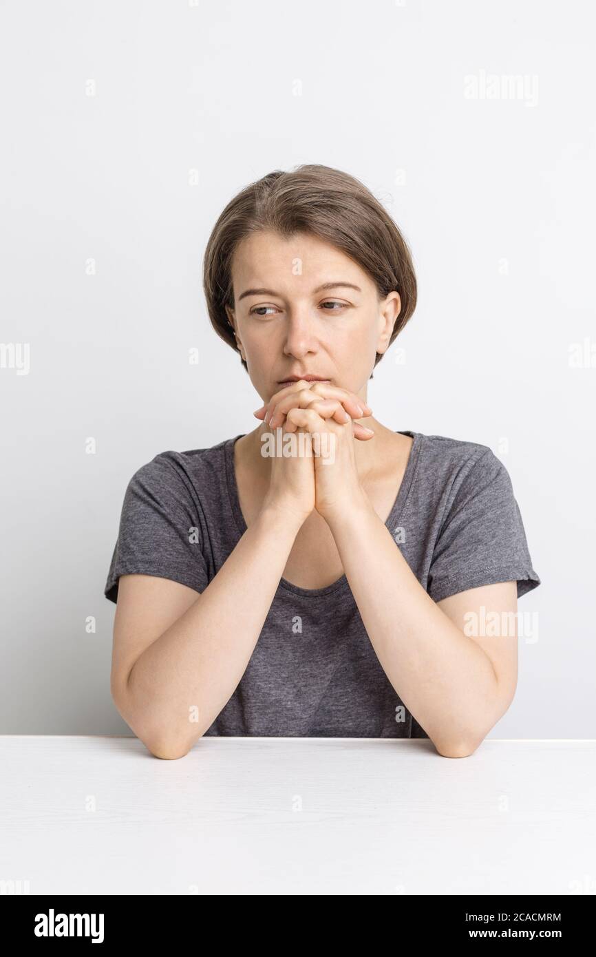 Woman thinking problems hi-res stock photography and images - Alamy