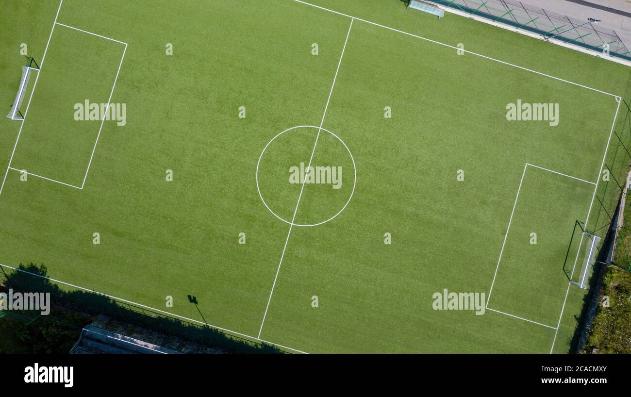 football field with synthetic grass Stock Photo - Alamy