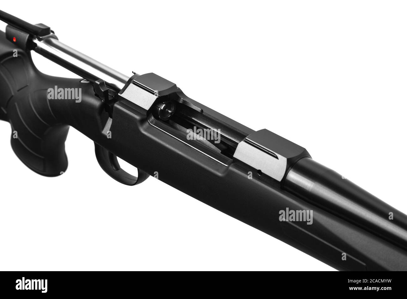 Modern bolt carbine isolated on white background. Hunting rifle with ...