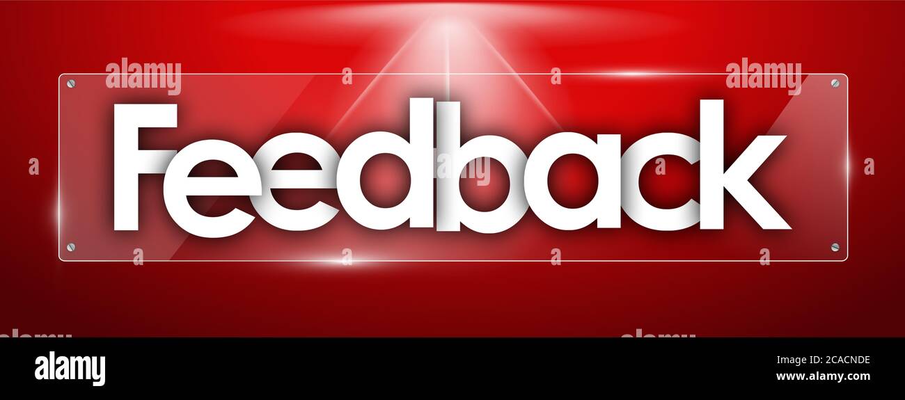 feedback word in transparent glass shapes Stock Photo - Alamy