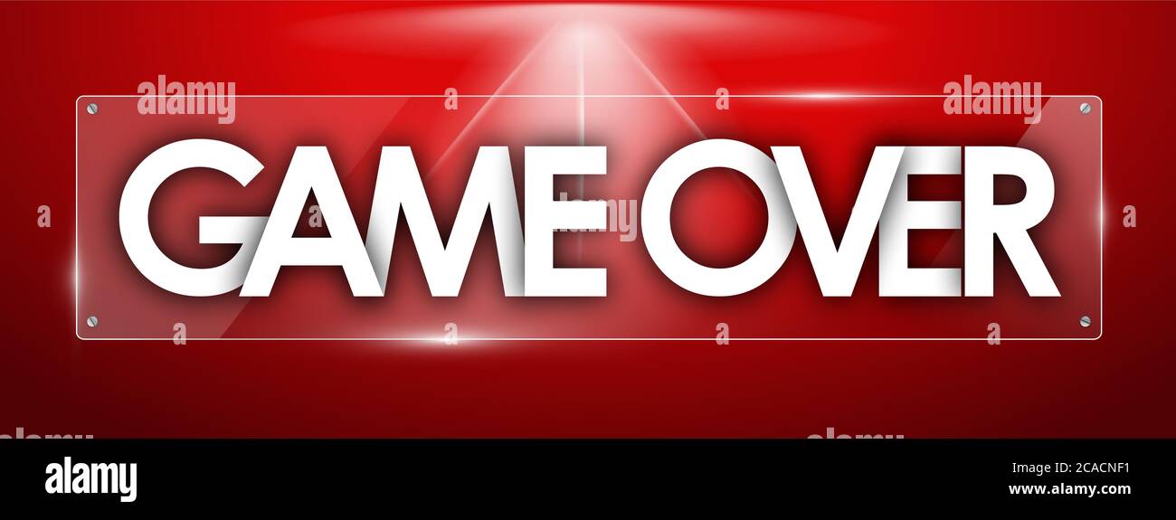 game over word in transparent glass shapes Stock Photo - Alamy
