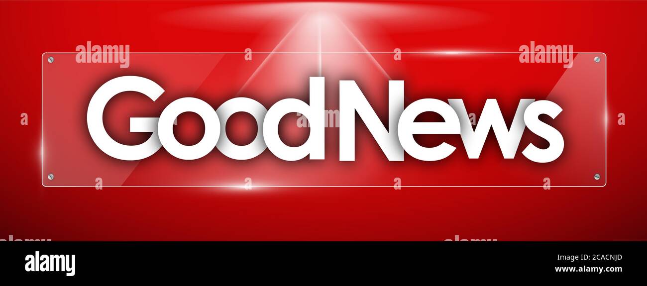 good news word in transparent glass shapes Stock Photo - Alamy