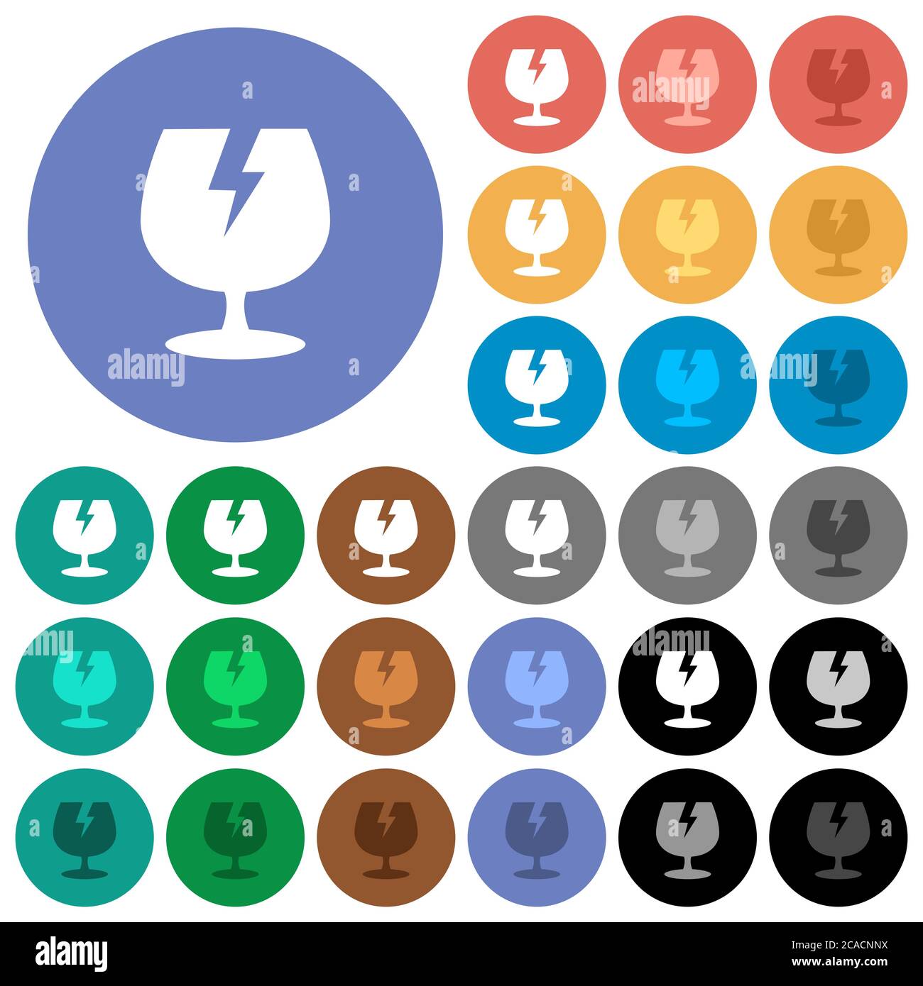 Fragile symbol multi colored flat icons on round backgrounds. Included ...