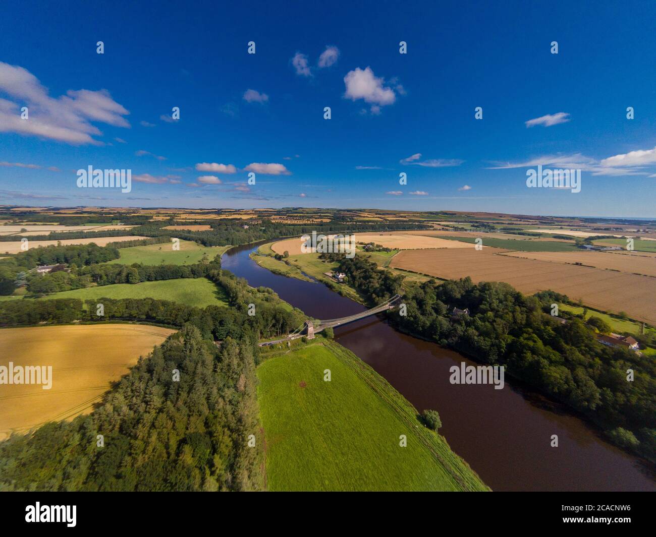 The Union Chain Bridge linking England and Scotland over the River ...