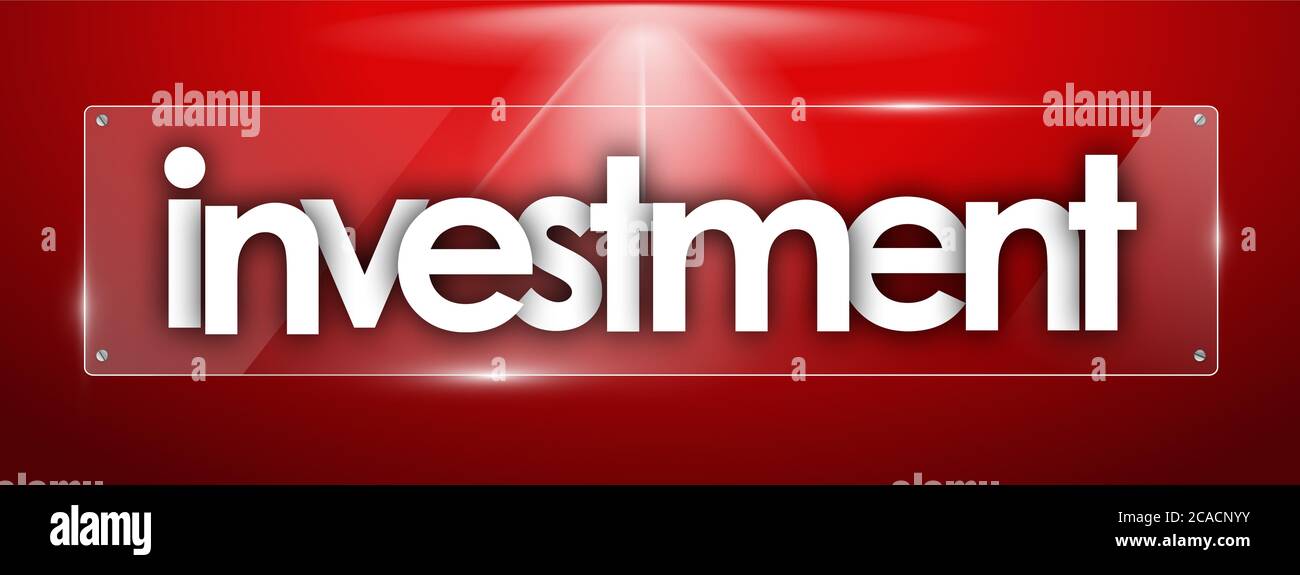 investment word in transparent glass shapes Stock Photo - Alamy