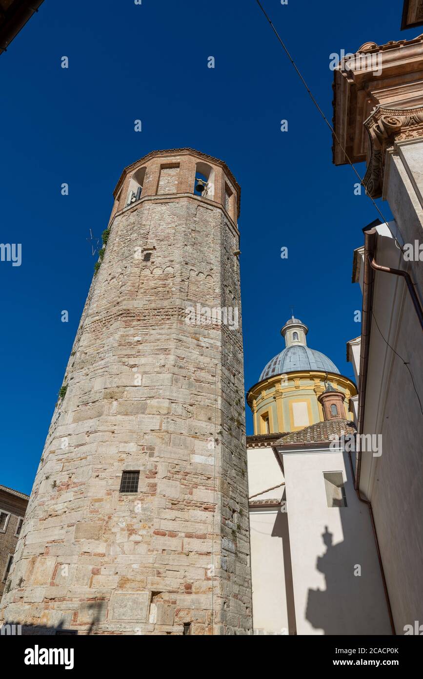 amelia,italy august 05 2020:civic tower in the cathedral of santa ...