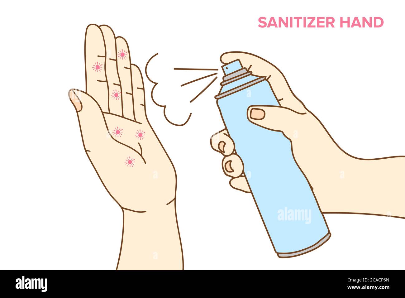 Use spraying alcohol gel or antibacterial soap sanitizer to clean hand ...