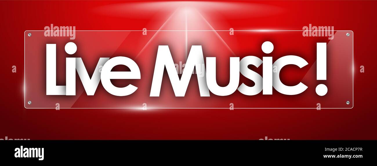 live music word in transparent glass shapes Stock Photo - Alamy