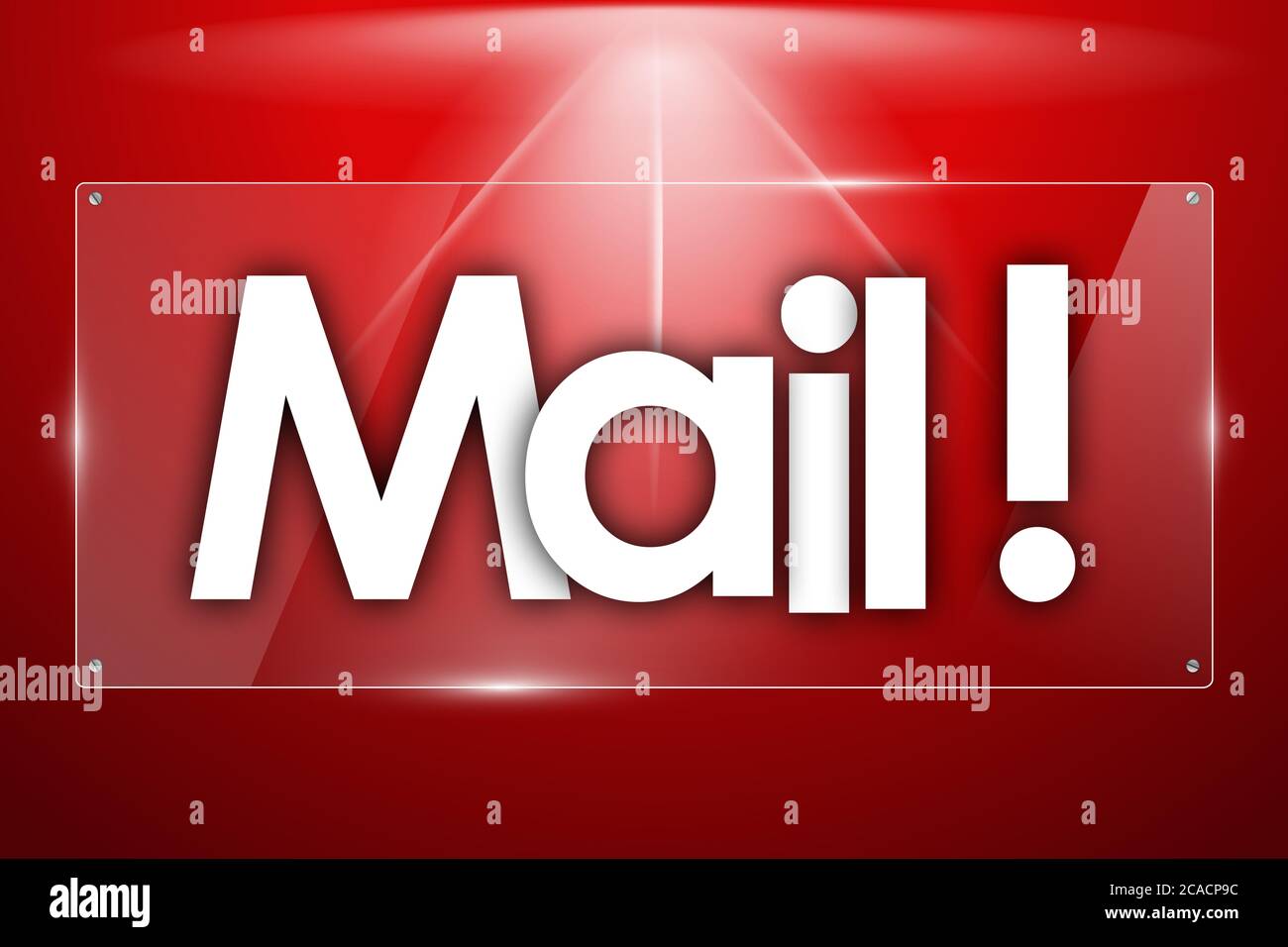 mail word in transparent glass shapes Stock Photo - Alamy