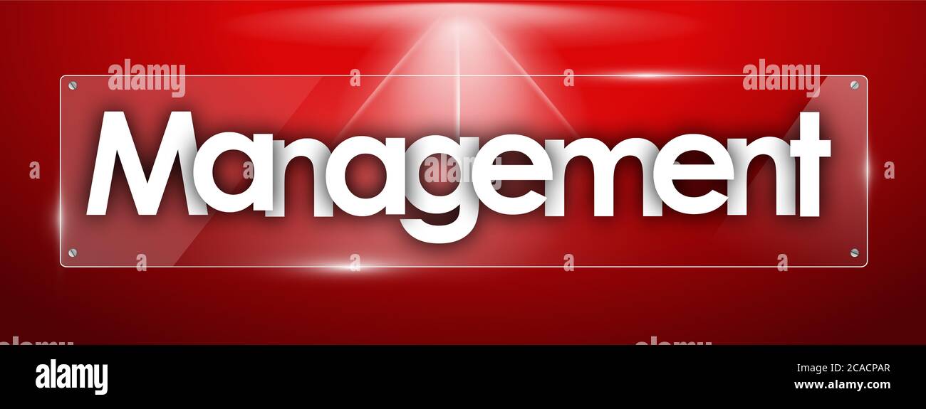 management word in transparent glass shapes Stock Photo - Alamy