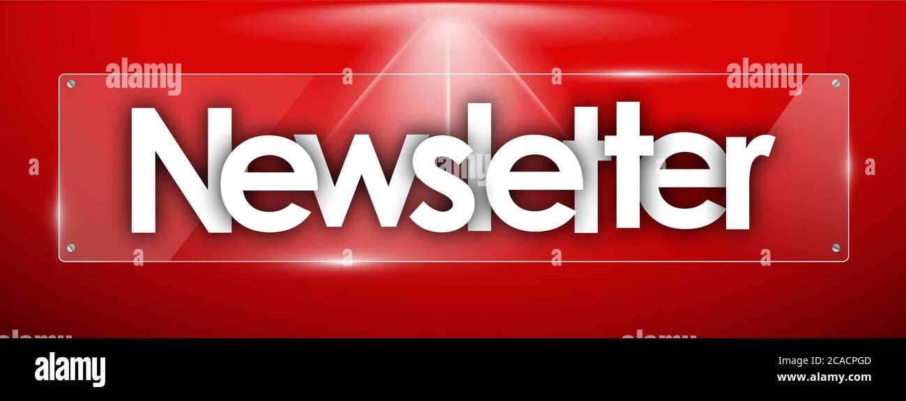 newsletter word in transparent glass shapes Stock Photo - Alamy