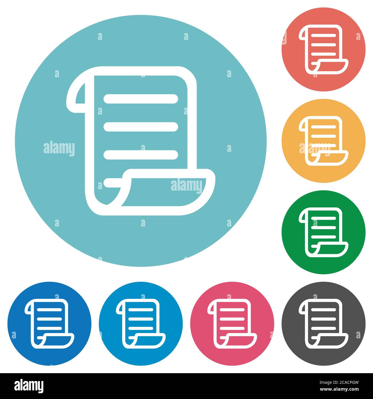 Script code flat white icons on round color backgrounds Stock Vector ...