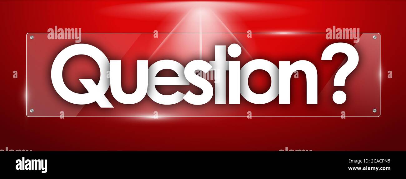 question word in transparent glass shapes Stock Photo - Alamy