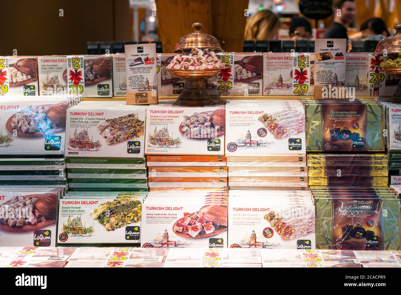 ISTANBUL - JAN 03: Souvenirs and boxes with candies and Turkish delight ...