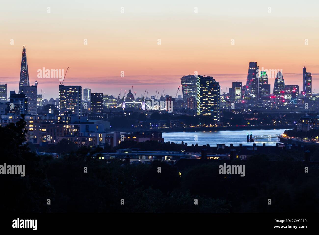 London as seen from the hill in Greenwhich Stock Photo - Alamy