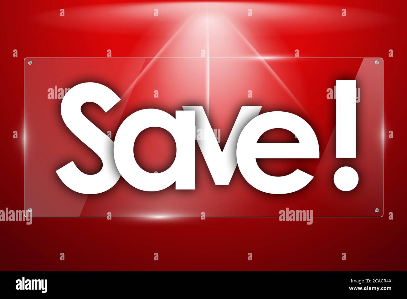 save word in transparent glass shapes Stock Photo - Alamy