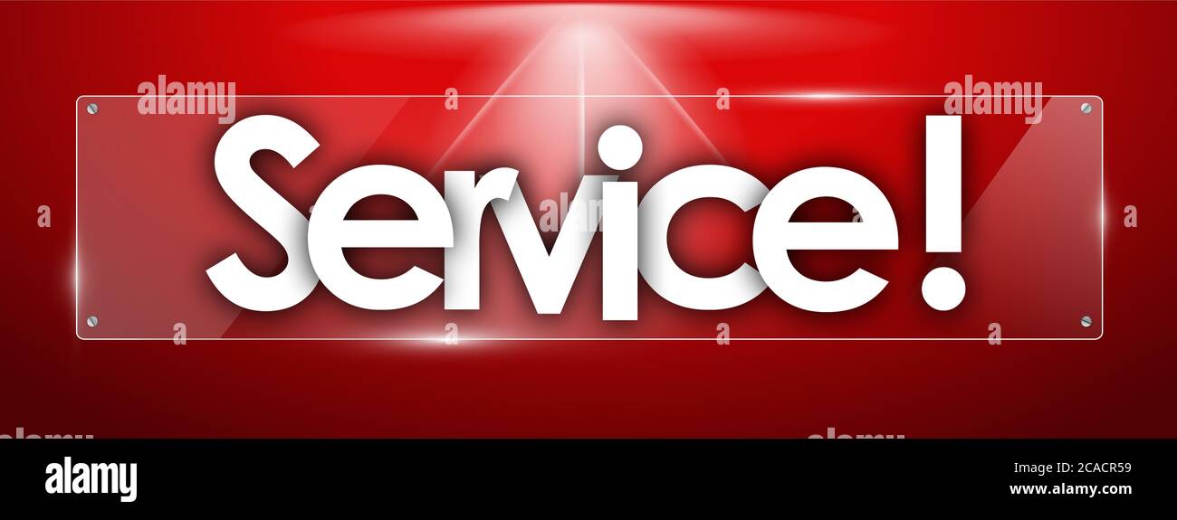 service word in transparent glass shapes Stock Photo - Alamy