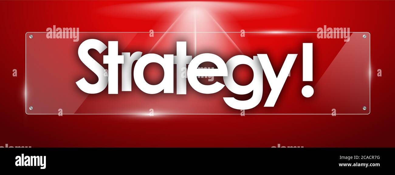 strategy word in transparent glass shapes Stock Photo - Alamy
