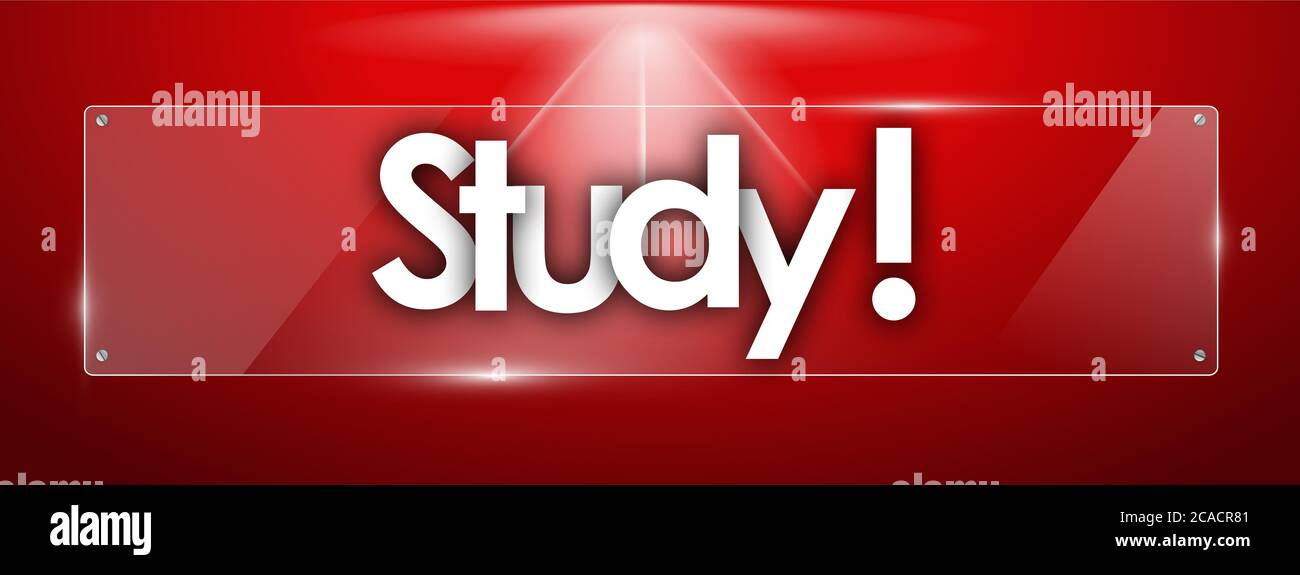 study word in transparent glass shapes Stock Photo - Alamy