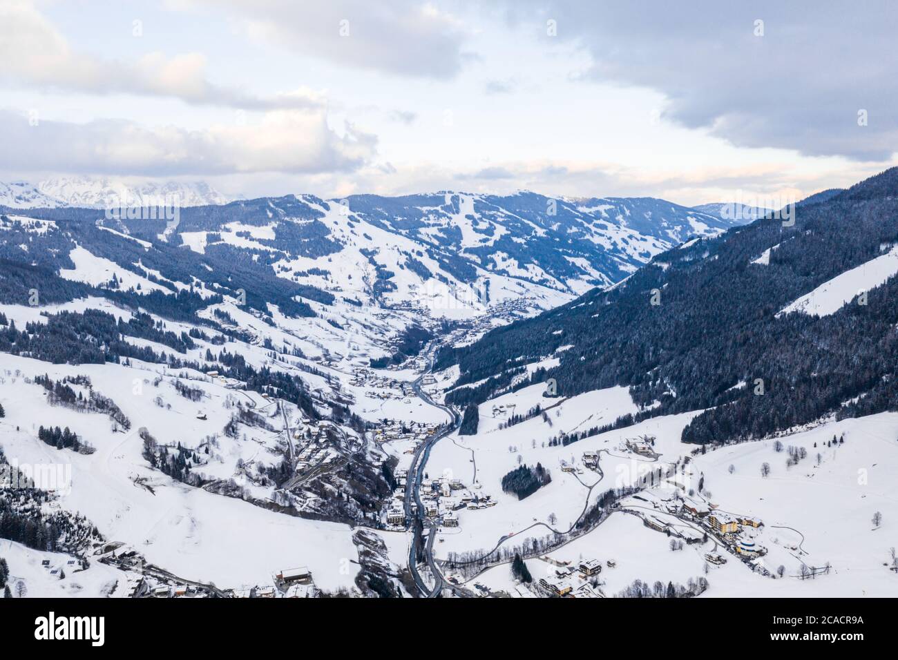 Mesmerizing view of beautiful snow-capped mountains Stock Photo - Alamy