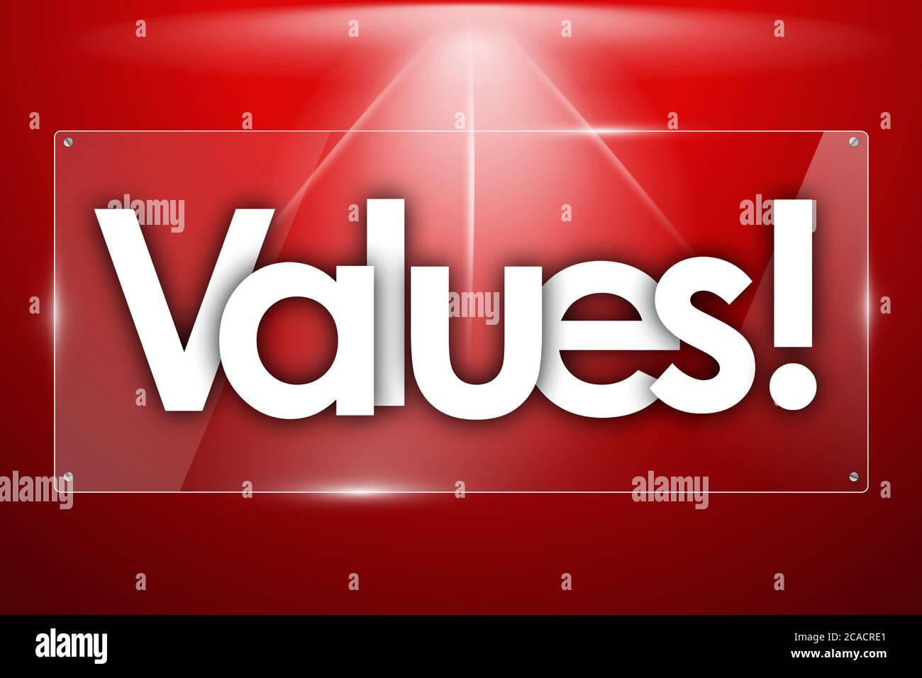 values word in transparent glass shapes Stock Photo - Alamy
