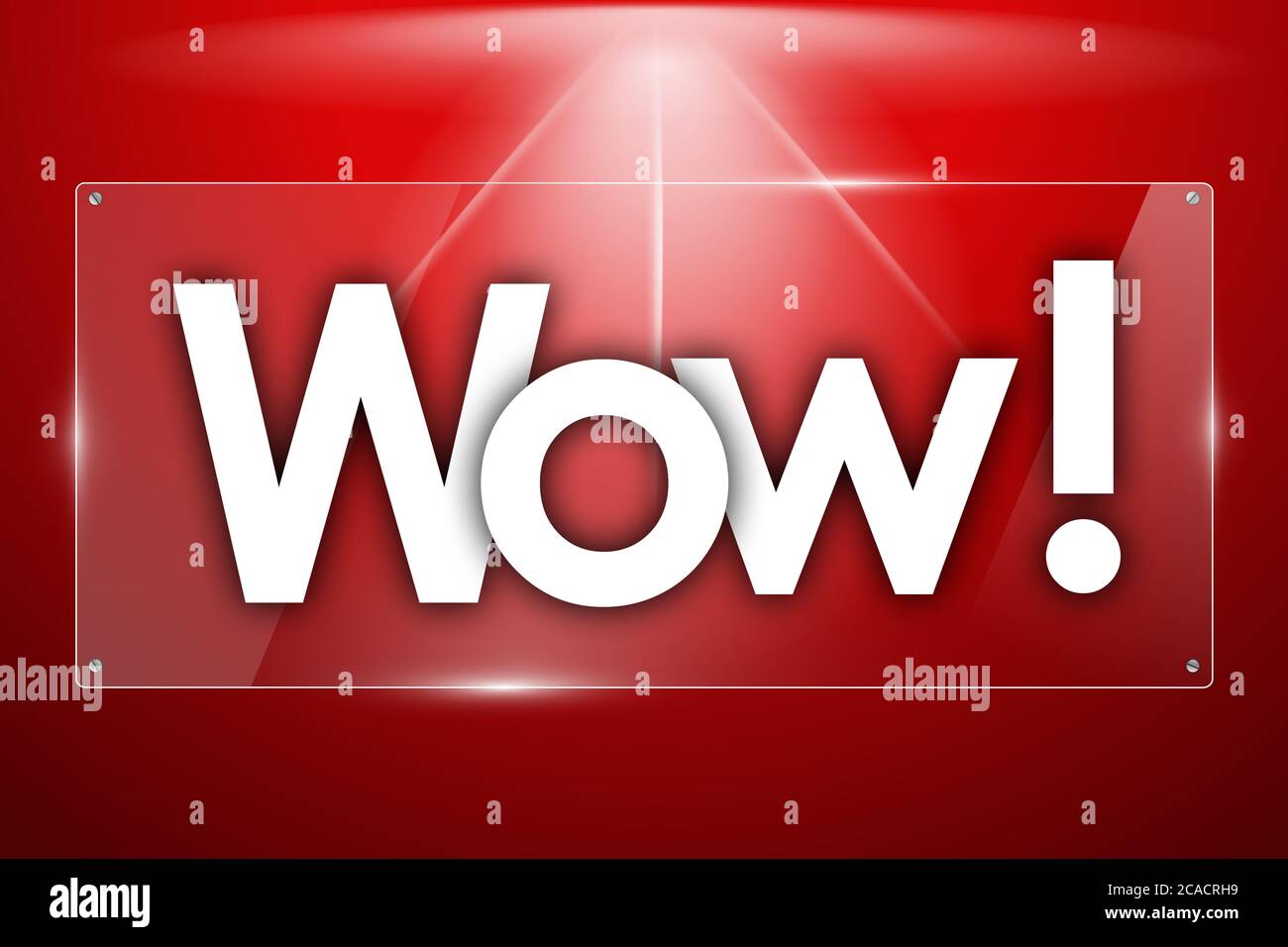 wow word in transparent glass shapes Stock Photo - Alamy