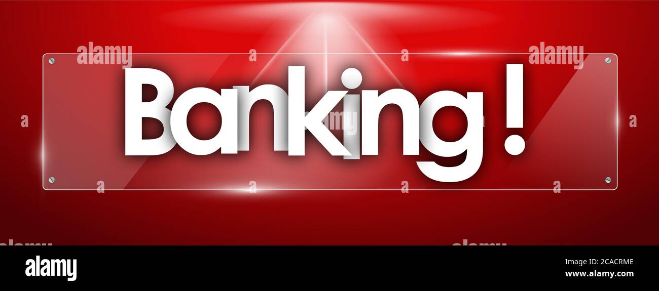 banking word in transparent glass shapes Stock Photo - Alamy