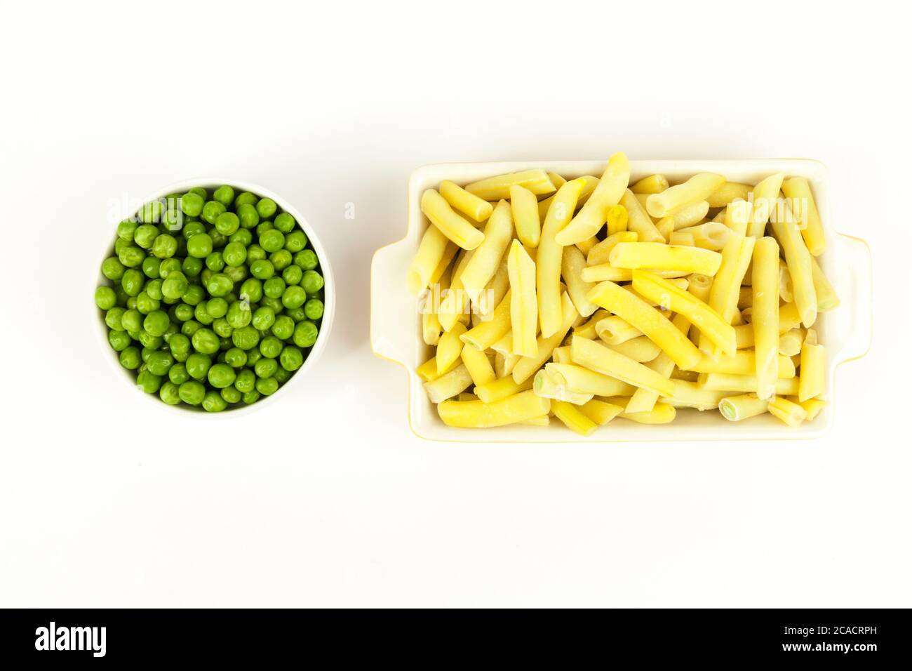 frozen yellow beans isolated on white Stock Photo - Alamy