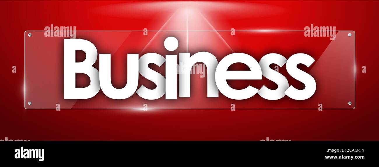 business word in transparent glass shapes Stock Photo - Alamy