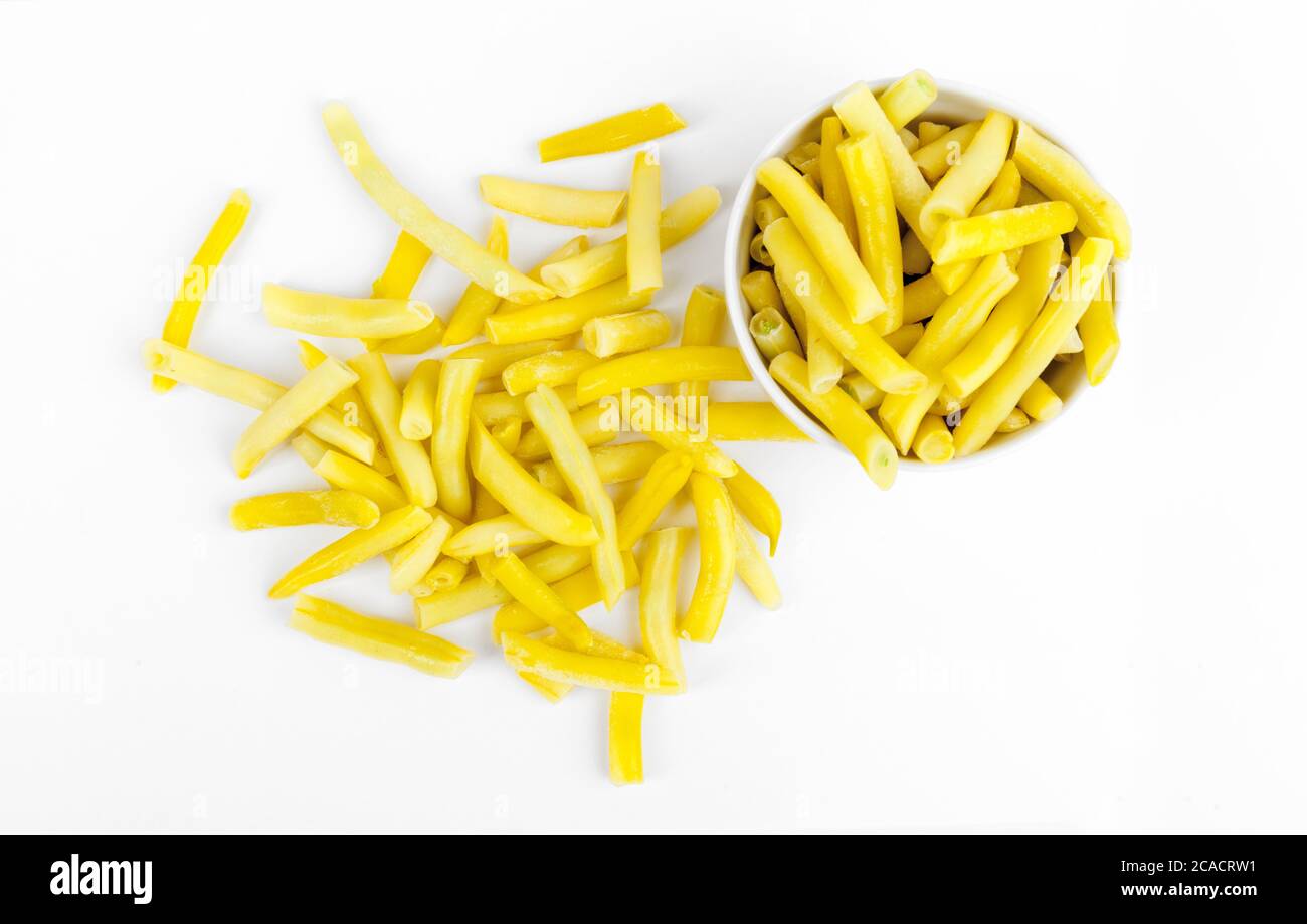 frozen yellow beans isolated on white Stock Photo - Alamy