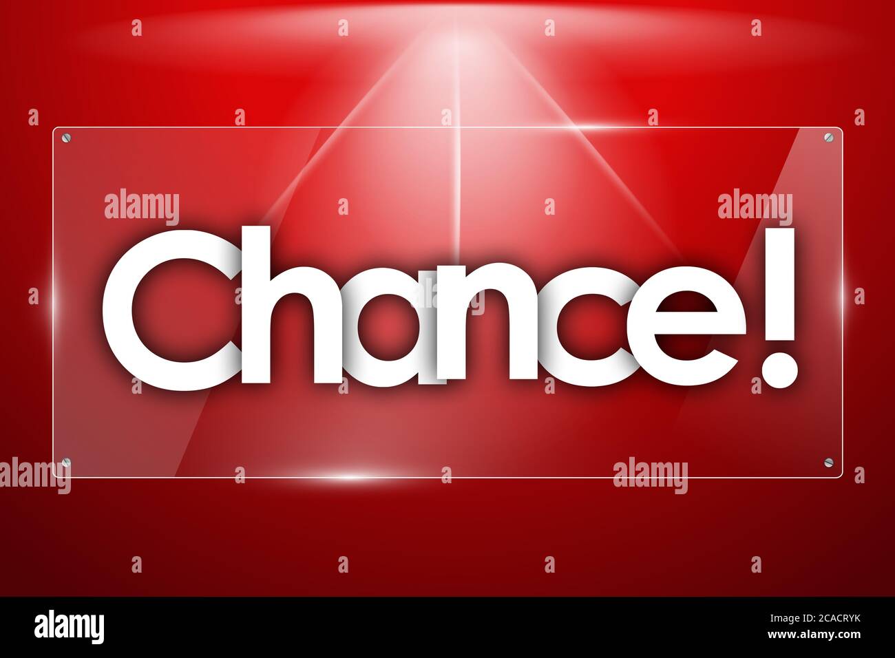 chance word in transparent glass shapes Stock Photo - Alamy