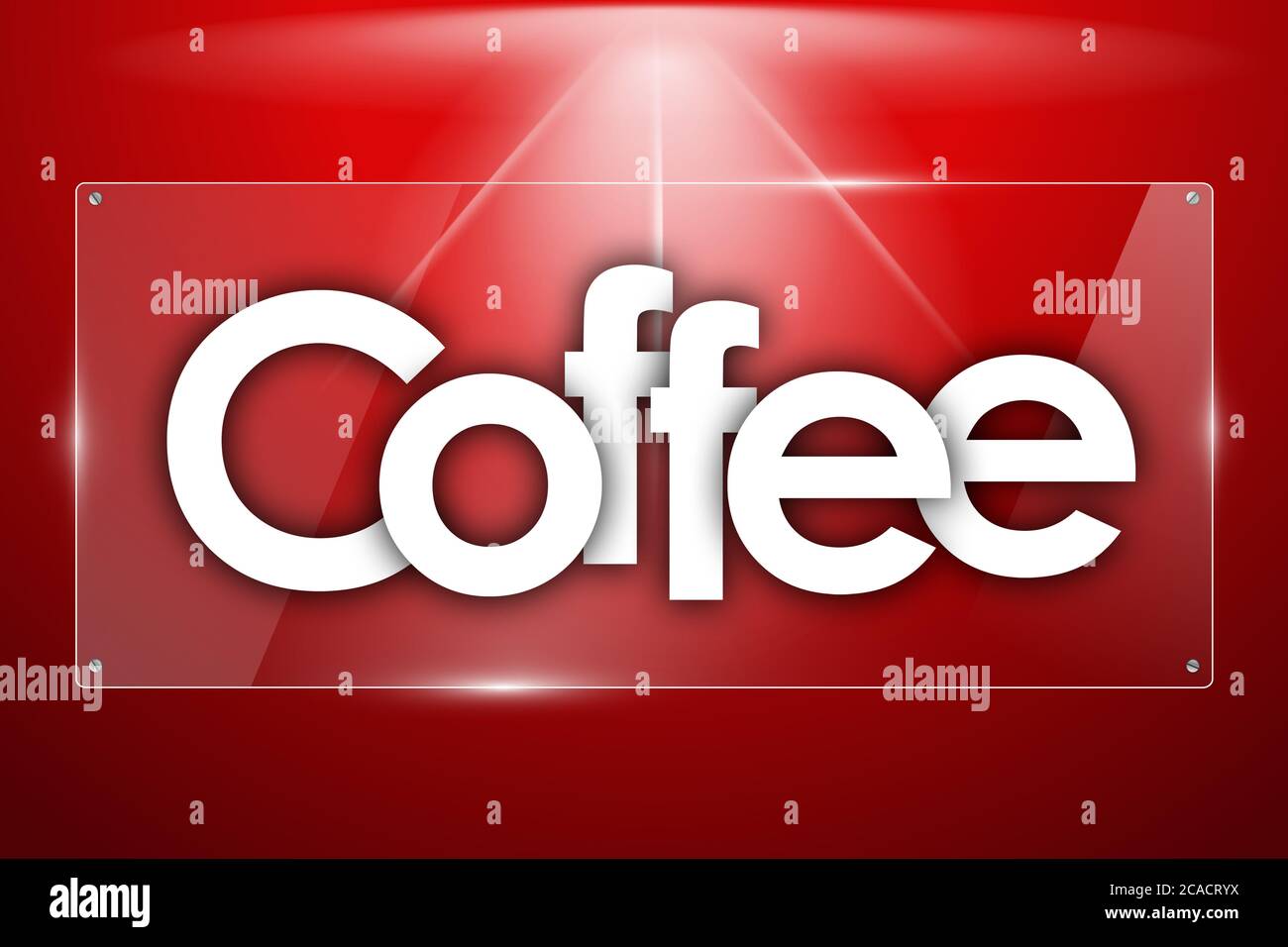 coffee word in transparent glass shapes Stock Photo - Alamy