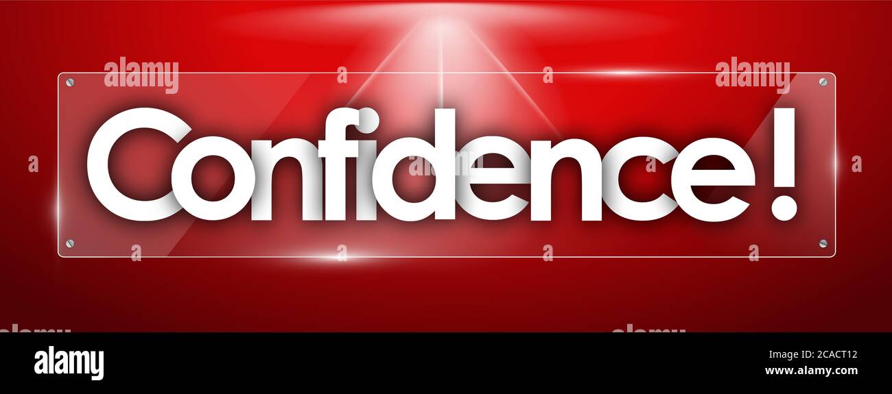 confidence word in transparent glass shapes Stock Photo - Alamy