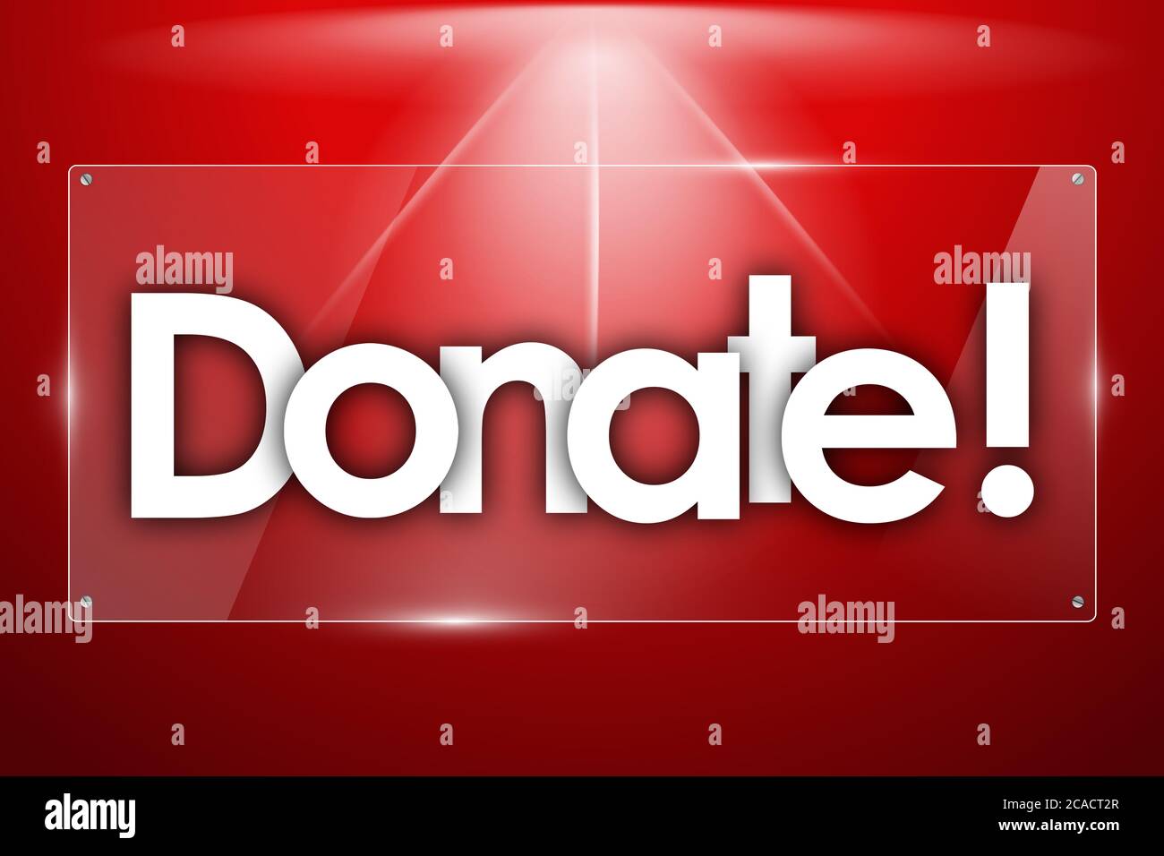 donate word in transparent glass shapes Stock Photo - Alamy