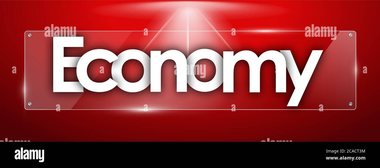 economy word in transparent glass shapes Stock Photo - Alamy