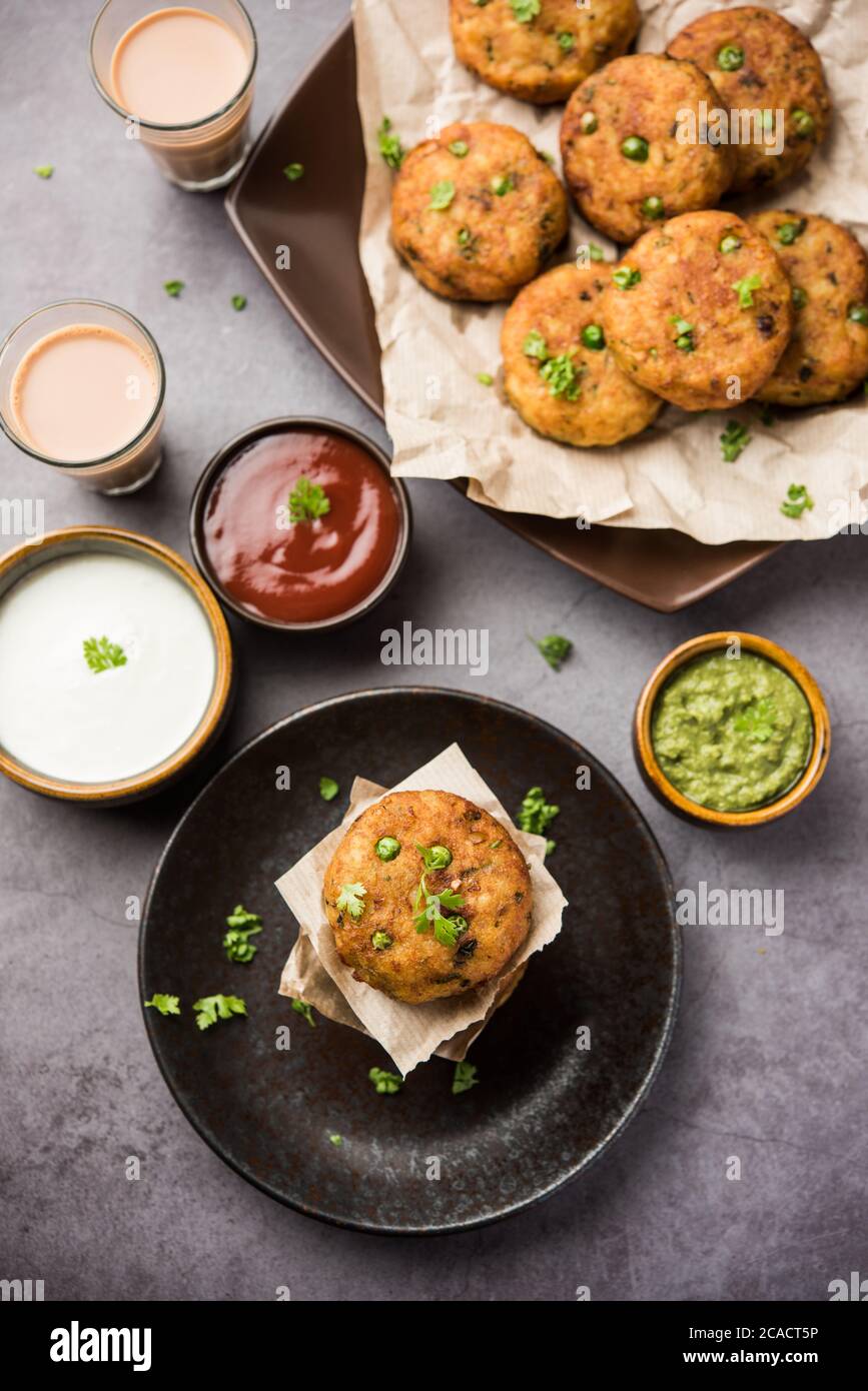 Aloo tikki or Potato Cutlet or Patties is a popular Indian street food ...