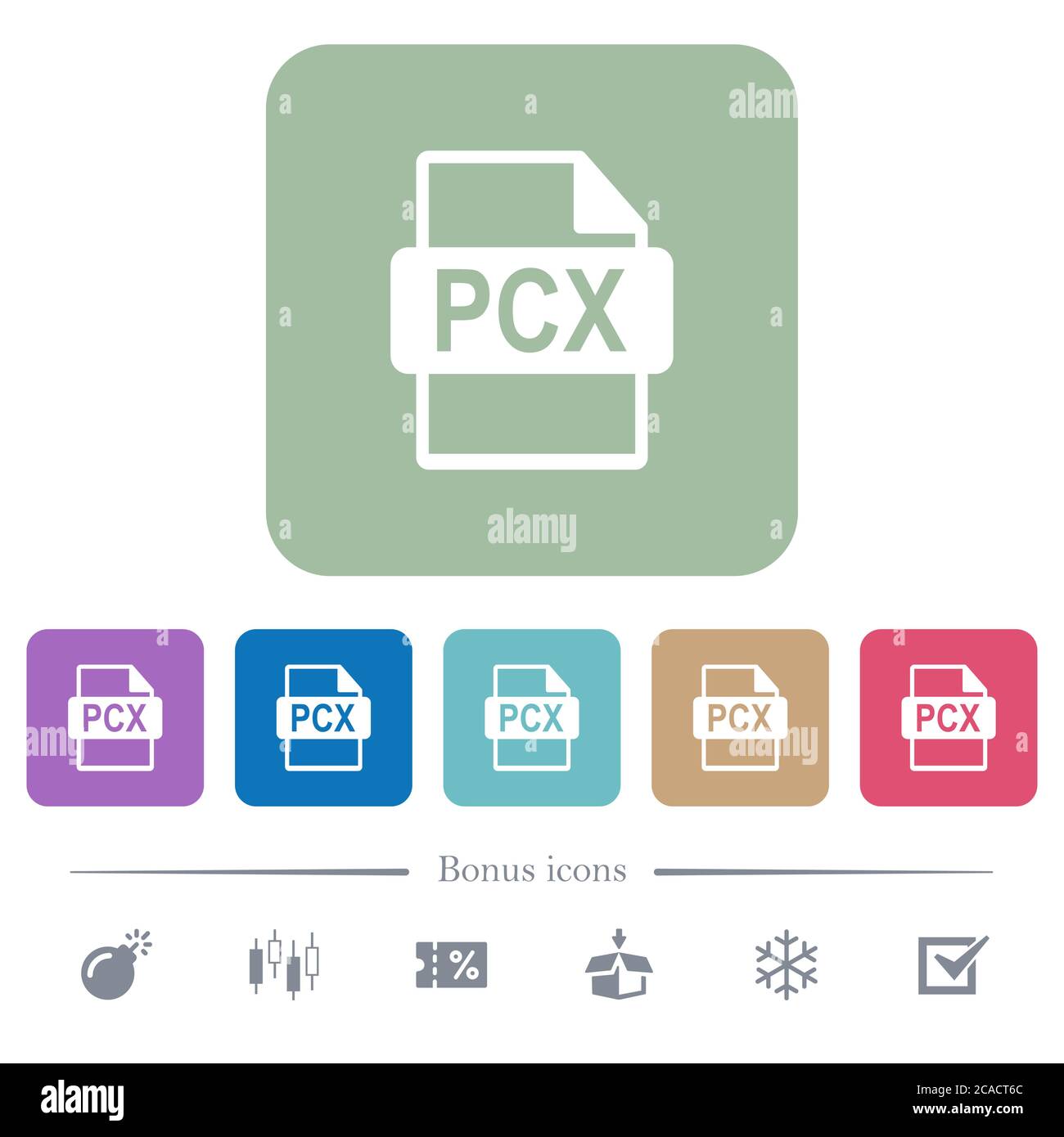 Pcx File Format White Flat Icons On Color Rounded Square Backgrounds 6 Bonus Icons Included