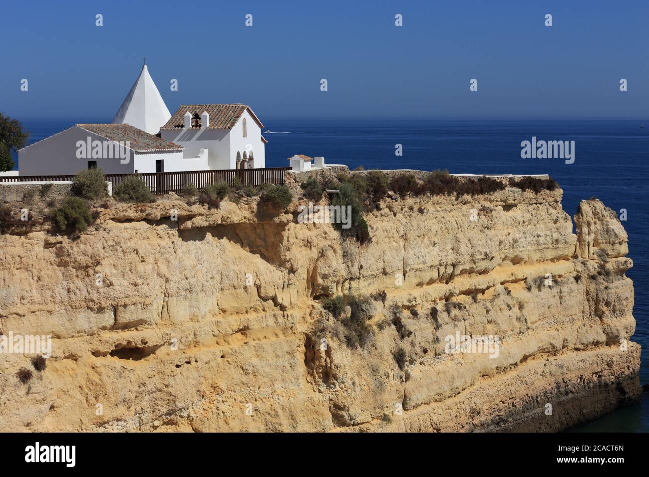 Portugal, Algarve, Porches. The cliff top chapel of Nossa Senhora da ...