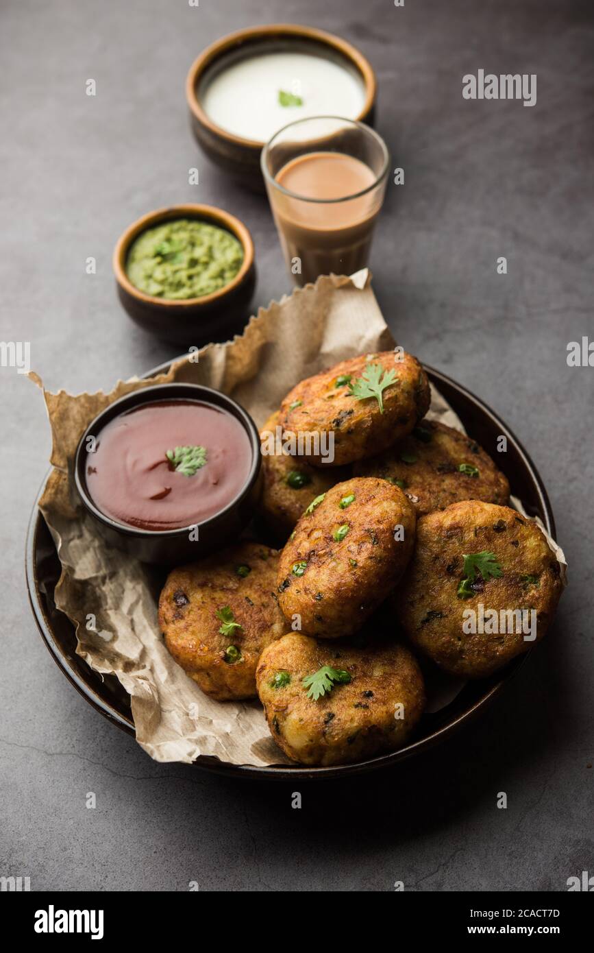 Aloo tikki or Potato Cutlet or Patties is a popular Indian street food ...