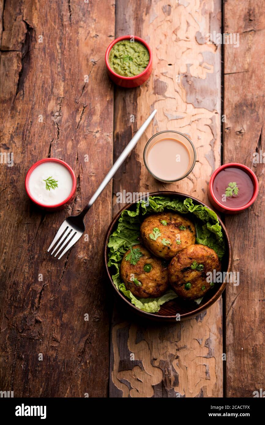 Aloo tikki or Potato Cutlet or Patties is a popular Indian street food ...
