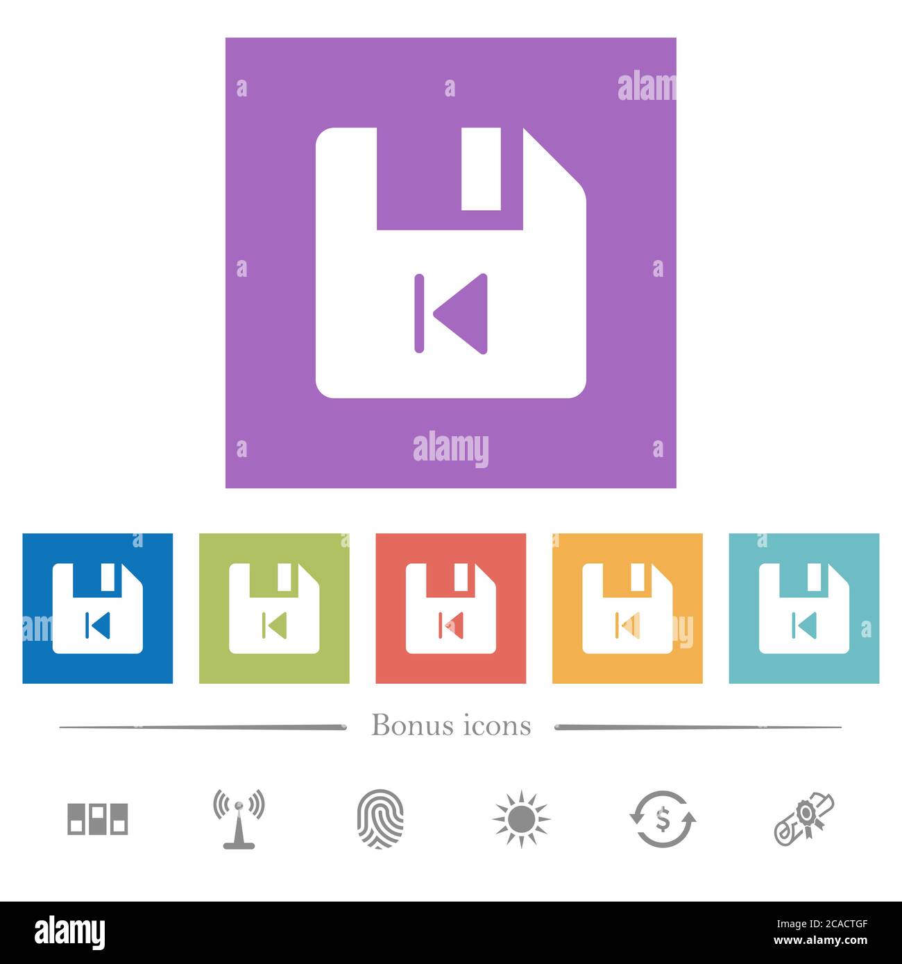 File previous flat white icons in square backgrounds. 6 bonus icons ...