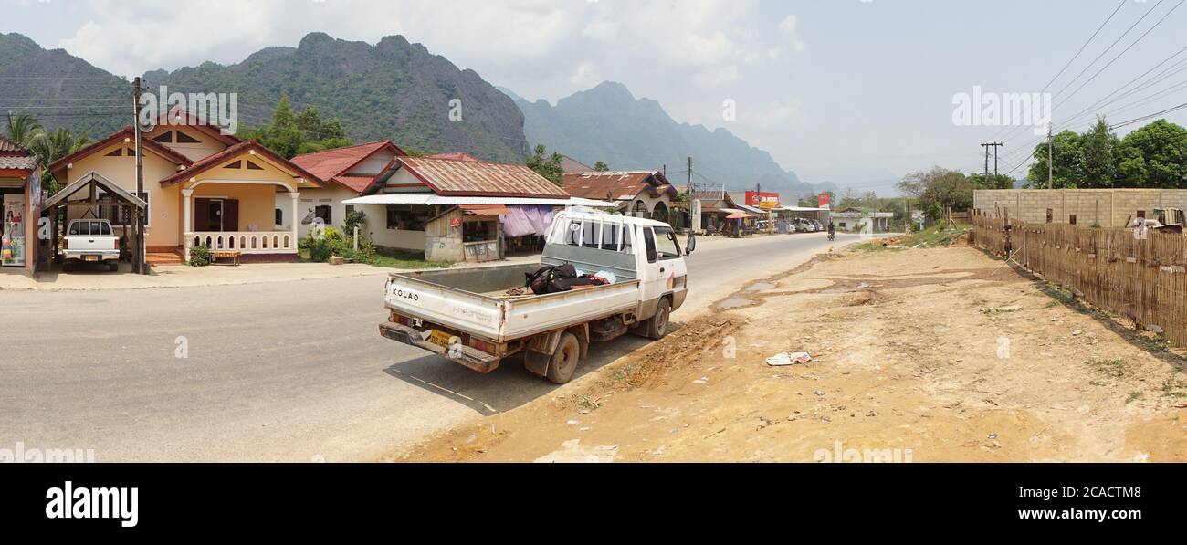 Green Mountain Landscapes near Pha Tang village in the Vang Vieng area ...