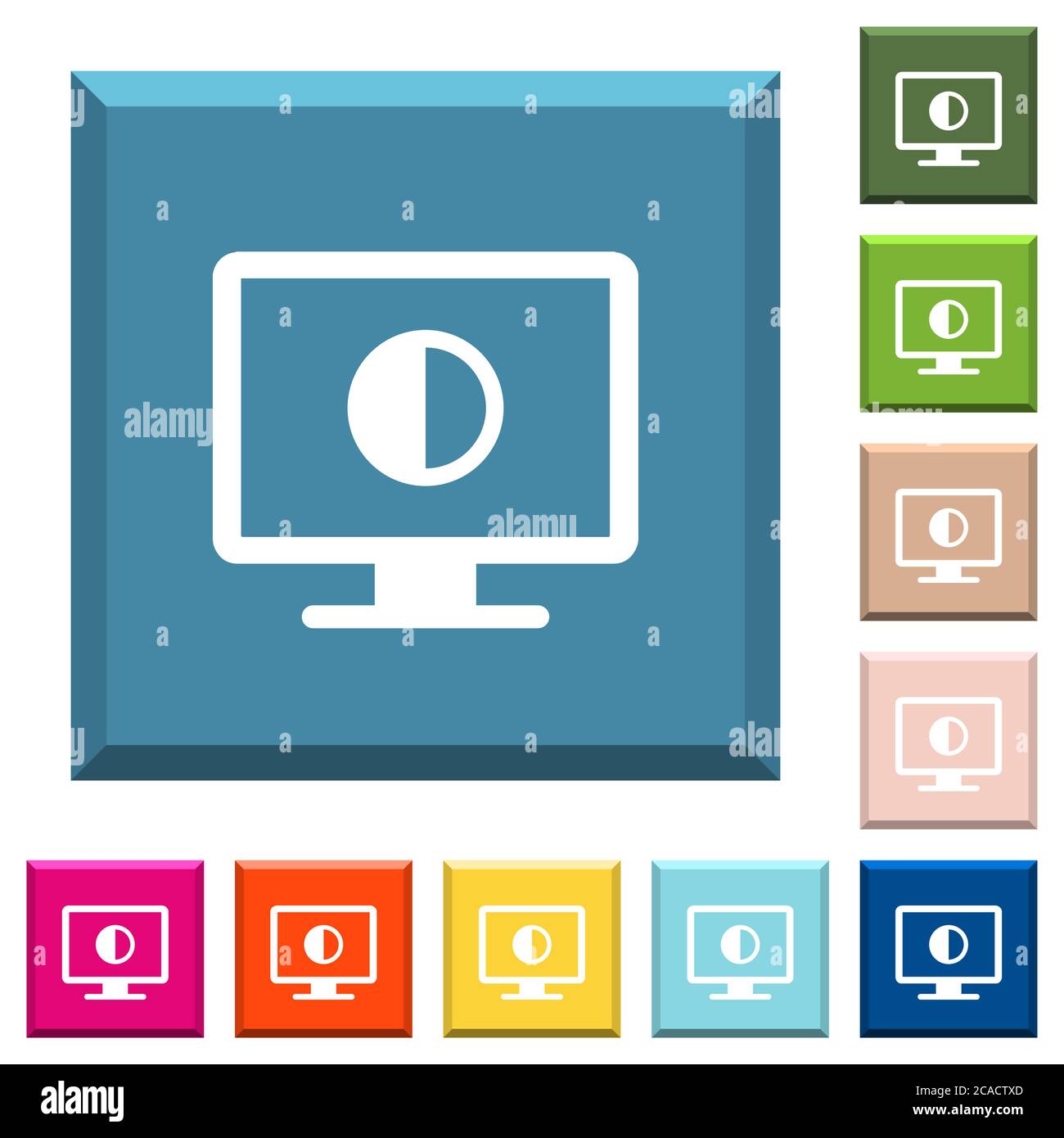 Adjust screen contrast white icons on edged square buttons in various ...
