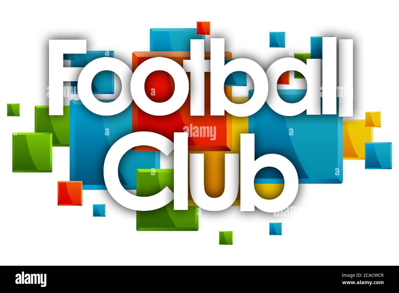 Football Club word in colored rectangles background Stock Photo - Alamy