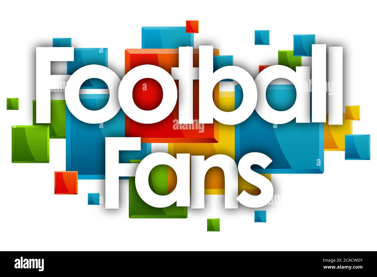 Football Fans word in colored rectangles background Stock Photo - Alamy