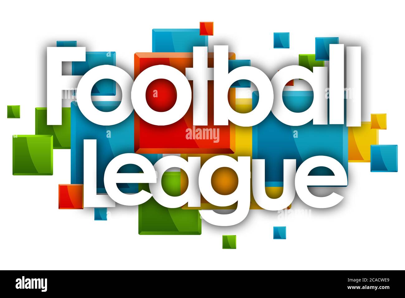 Football League word in colored rectangles background Stock Photo - Alamy