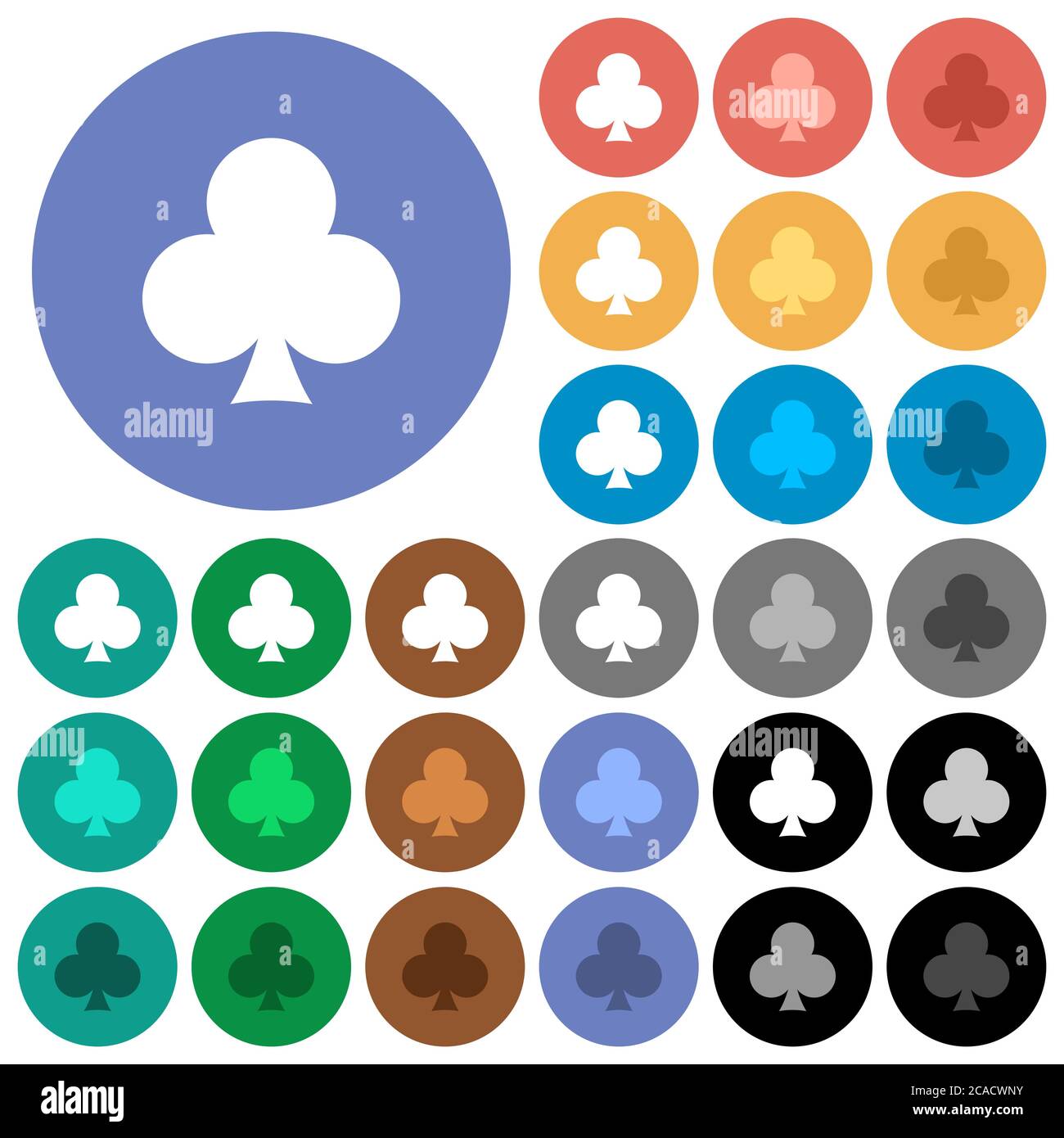 Club card symbol multi colored flat icons on round backgrounds ...