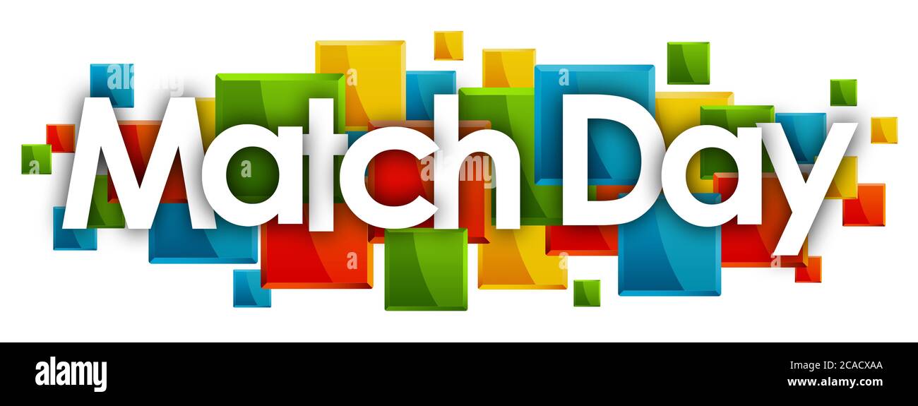 Match word in colored rectangles background Stock Photo - Alamy