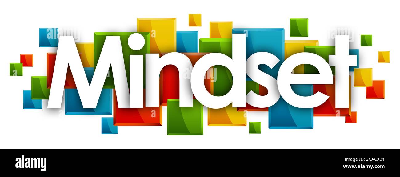 Mindset word in colored rectangles background Stock Photo - Alamy